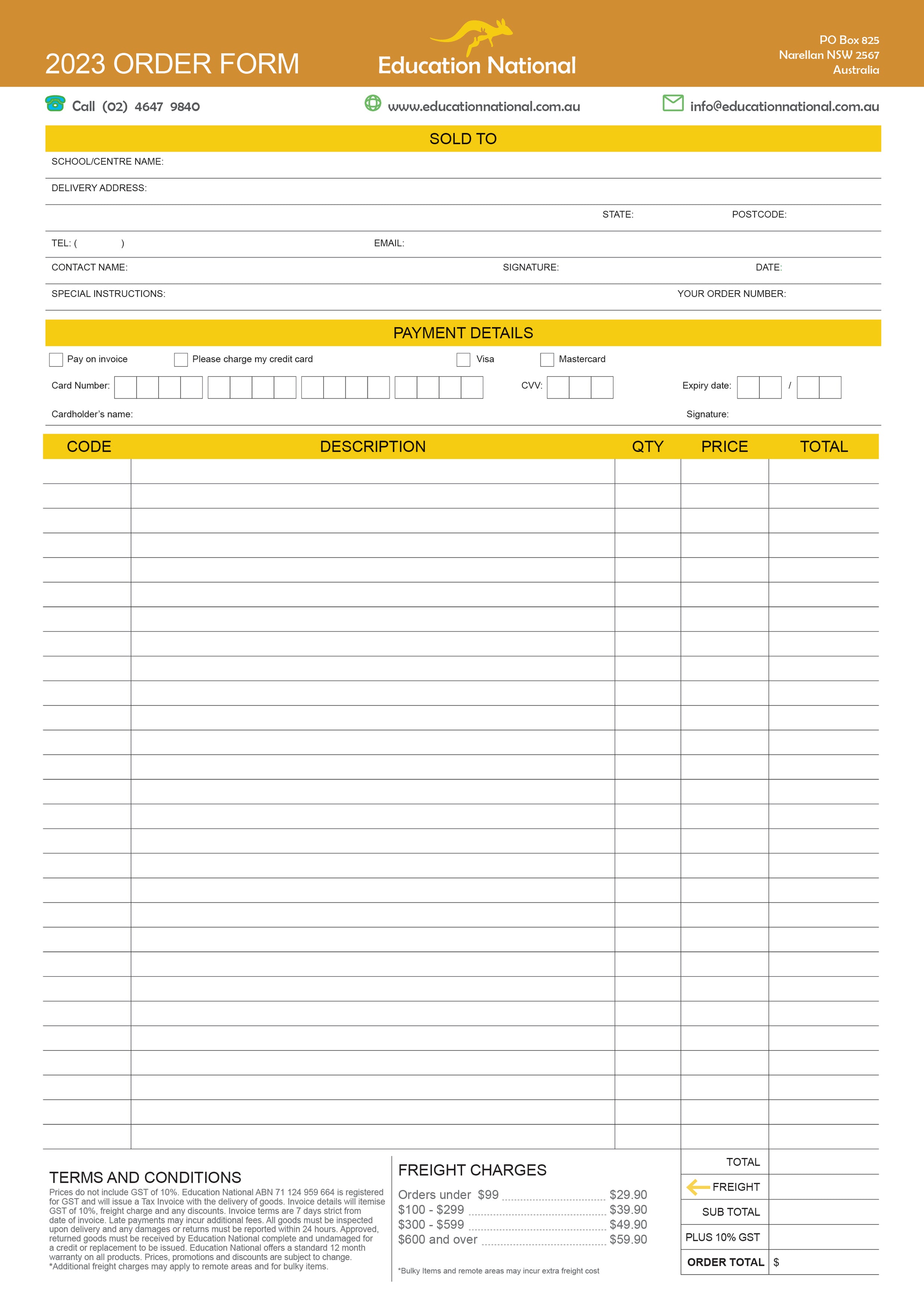 Download Order Form — Education National