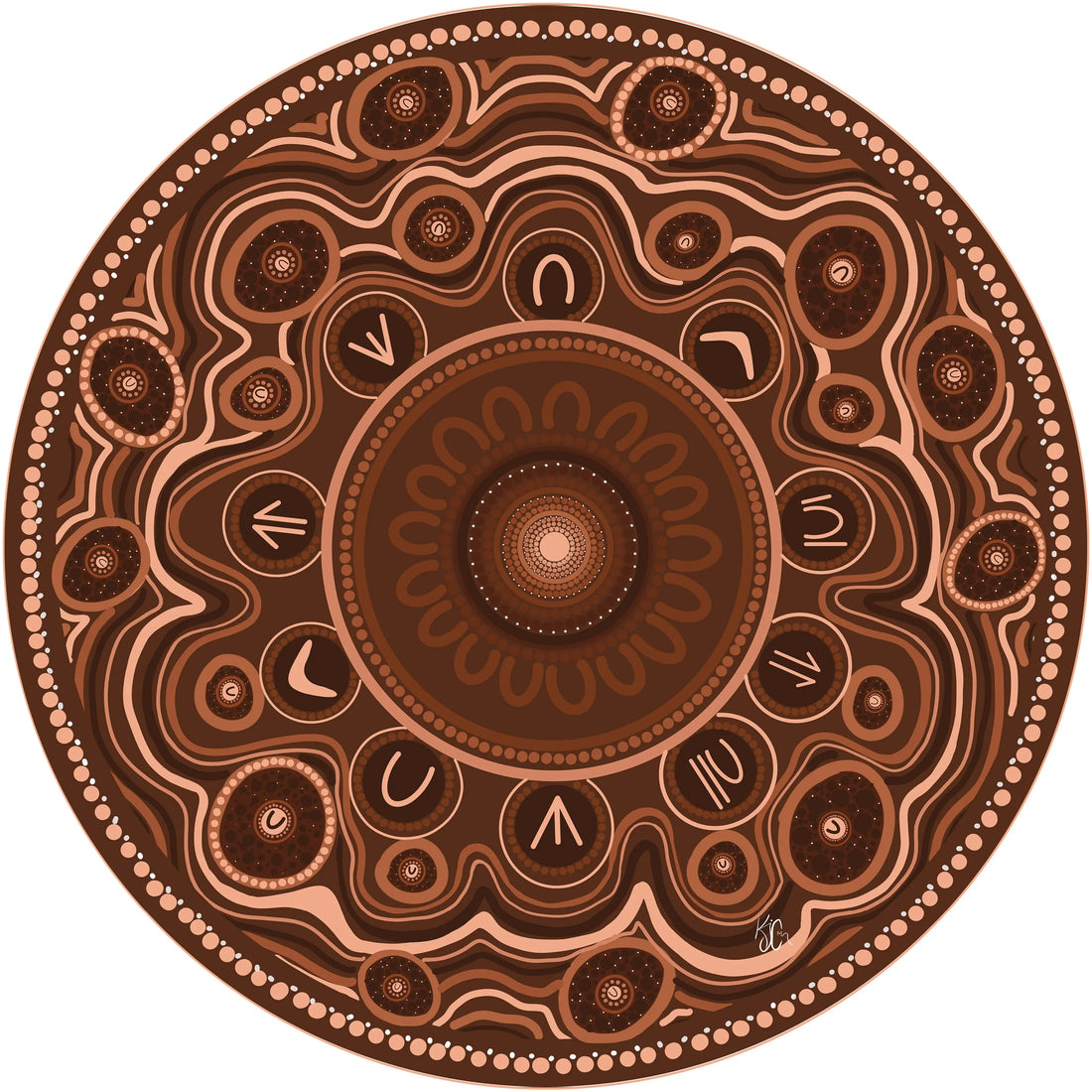 Yarning Circle Indigenous Rug — Aboriginal Art Classroom Rug ...