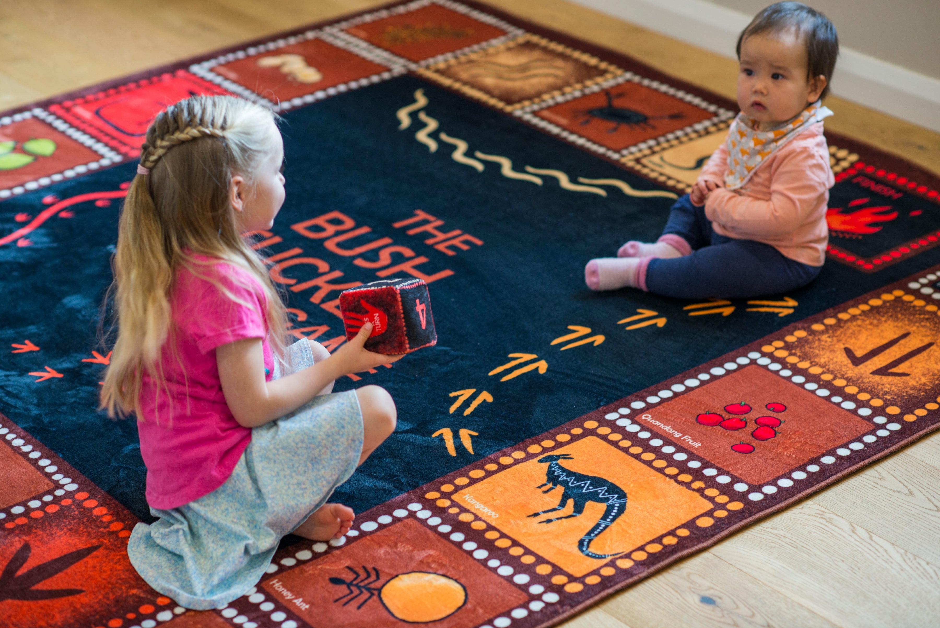 The Bush Tucker Rug Game with soft Dice – Education National
