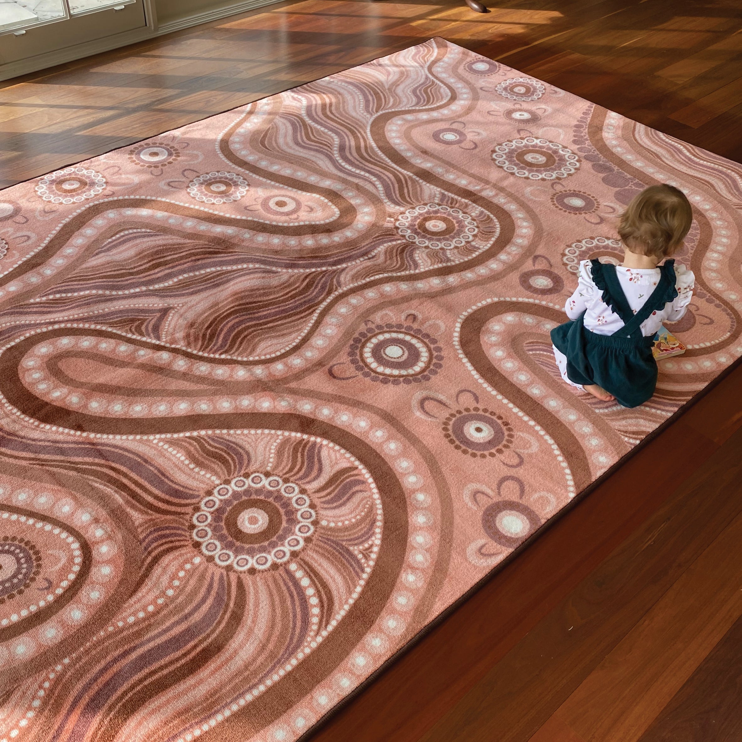 Aboriginal Art River Dreaming Rug – Education National